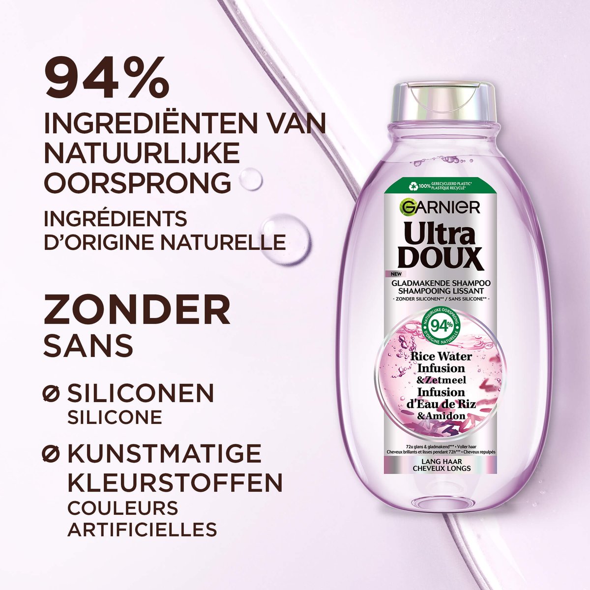Ultra doux Rice Water Infusion & Zetmeel Shampoo, Eco-info | Garnier