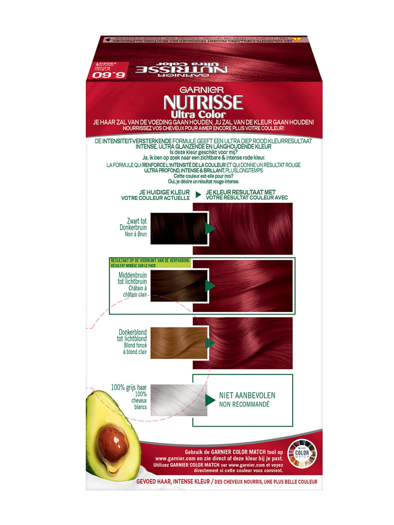 Nutrisse Ultra Color 6.60 Vurig rood | Garnier Nutrisse