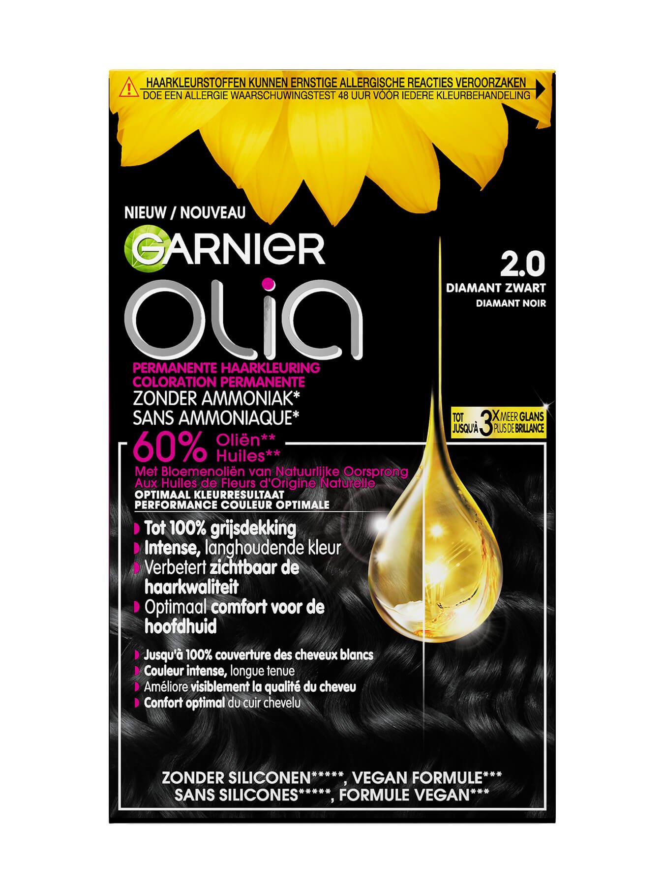 Coloration Cheveux Olia 2.0 Diamant Noir | Garnier