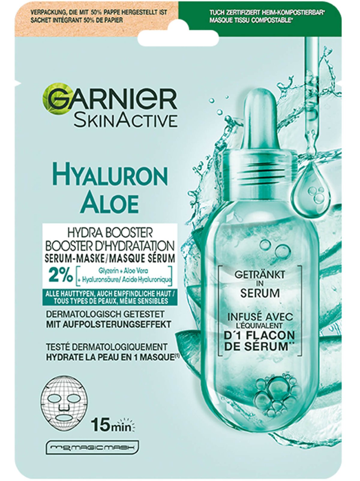 Hydrabomb tissue mask met hyaluronzuur & aloe vera | Garnier